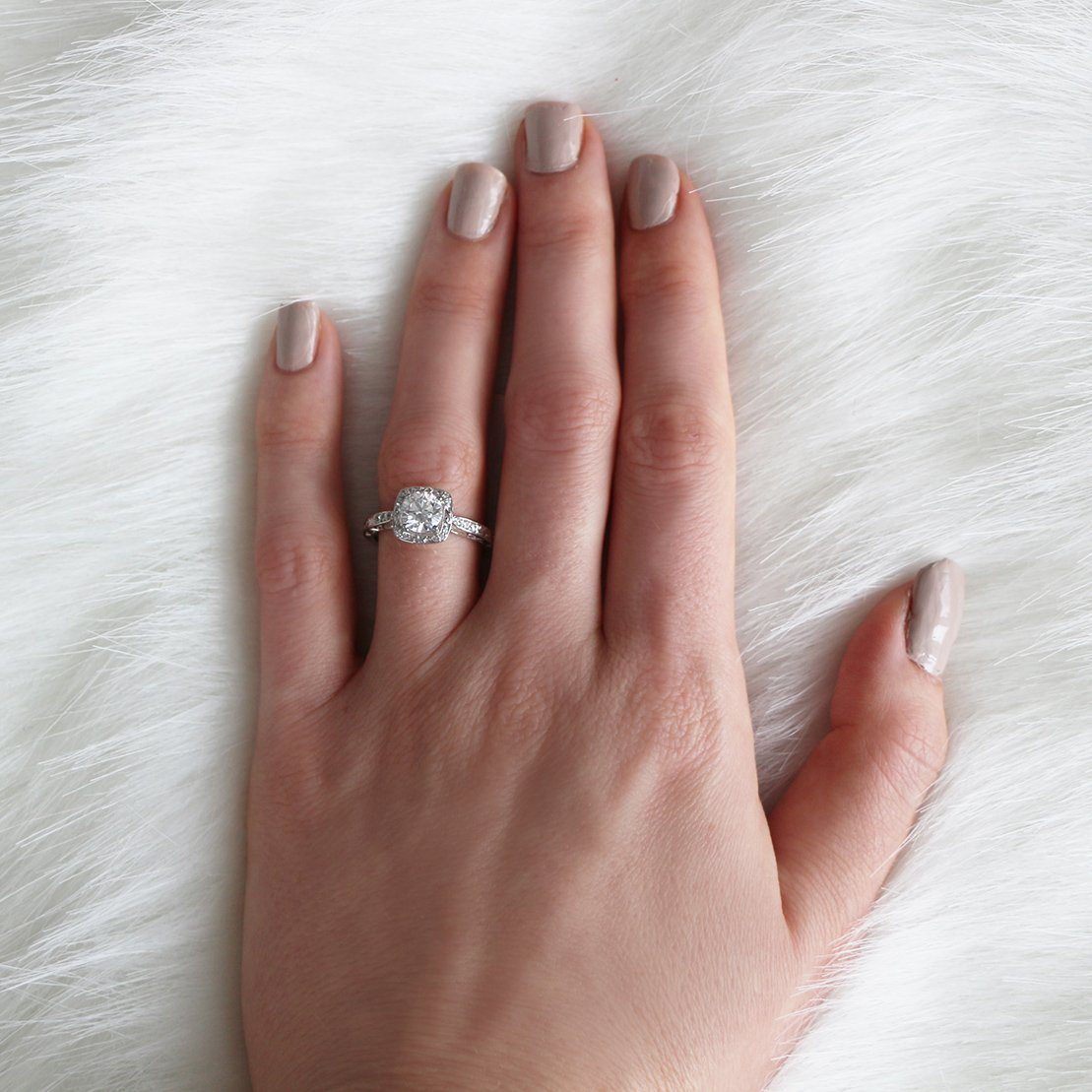Isabelle Vintage-Inspired Halo Engagement Ring (setting only) - Soha ...