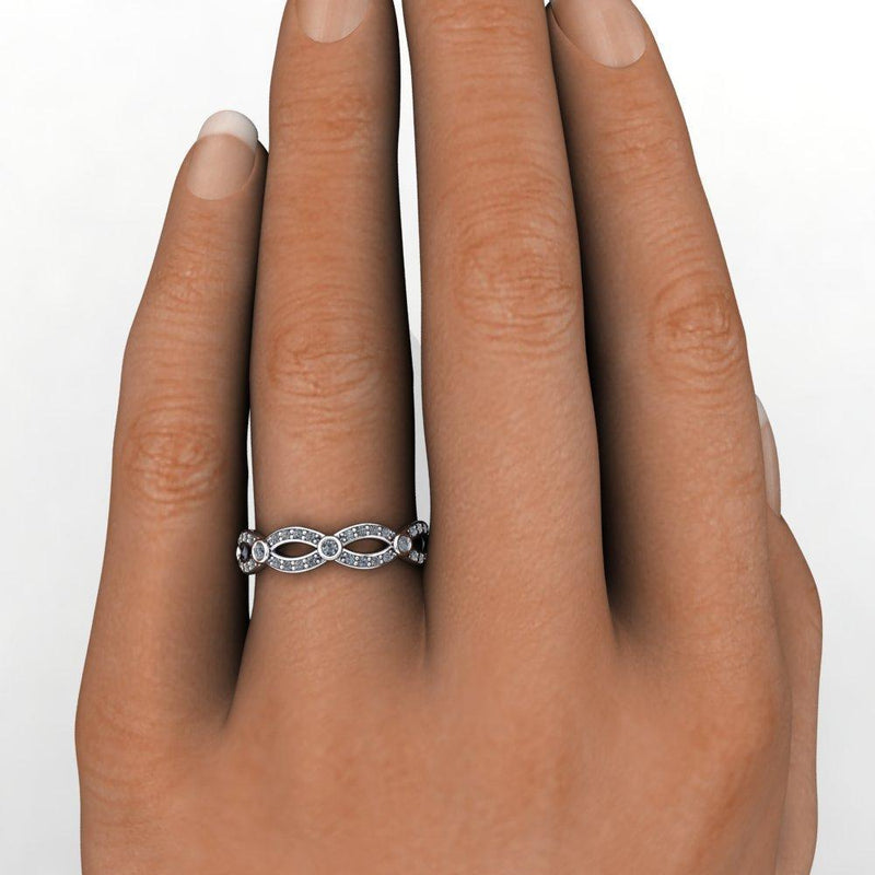 Infinity Inspired Bezel-Set Wedding Band - Soha Diamond Co.™