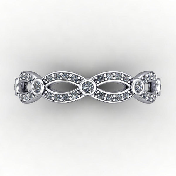 Infinity Inspired Bezel-Set Wedding Band - Soha Diamond Co.™