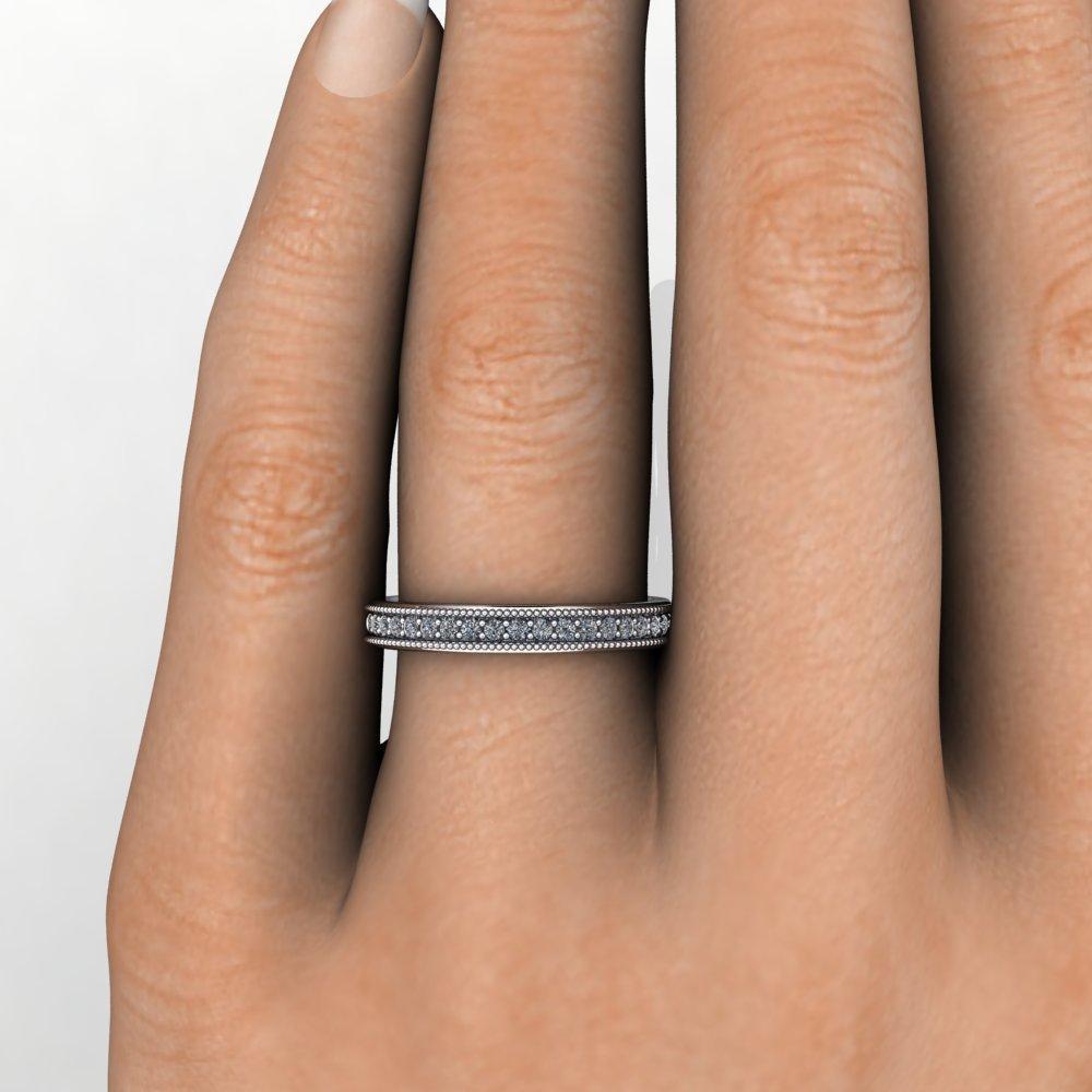 Milgrain Beaded Diamond Wedding Band - Soha Diamond Co.™