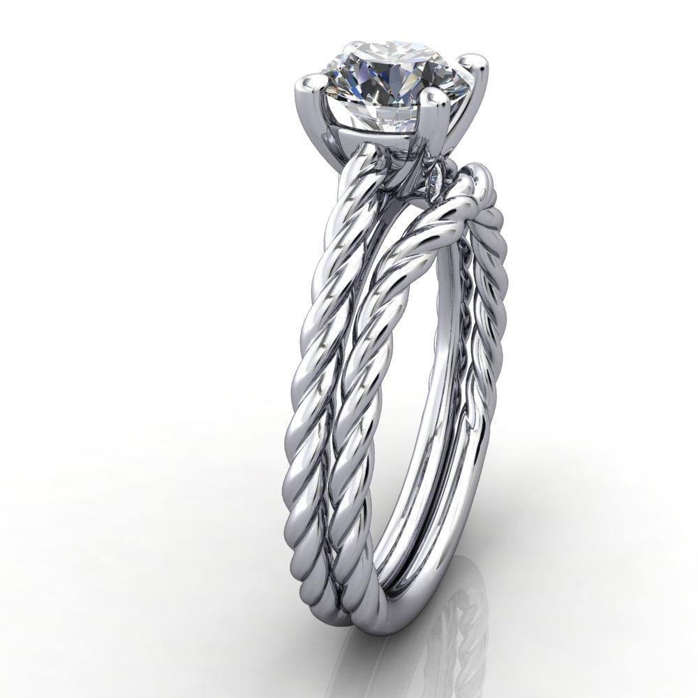 Madison Solitaire Twisted Band Engagement Ring (setting only) - Soha ...