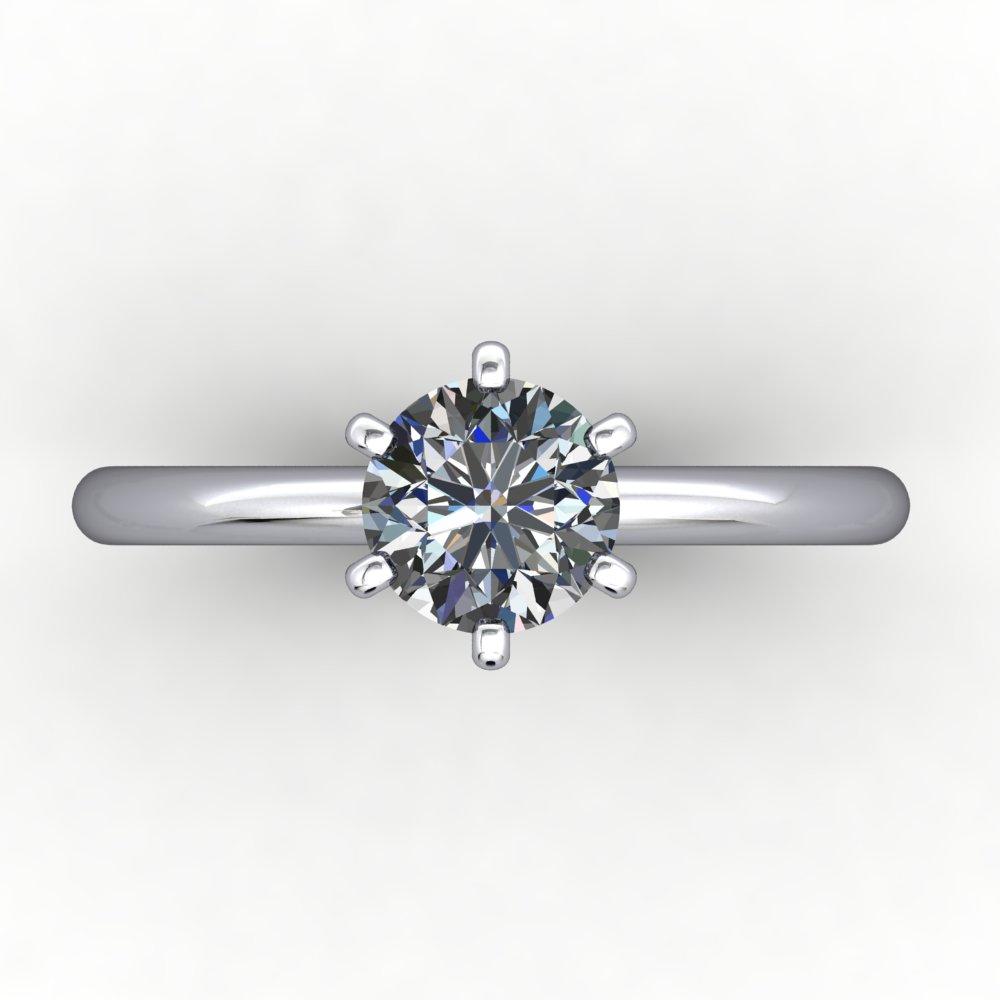 Cleo Six-Prong Solitaire Engagement Ring (setting only) - Soha Diamond Co.™