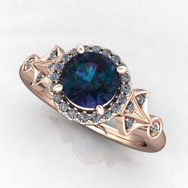 Vintage Inspired Gemstone Halo - Soha Diamond Co.™
